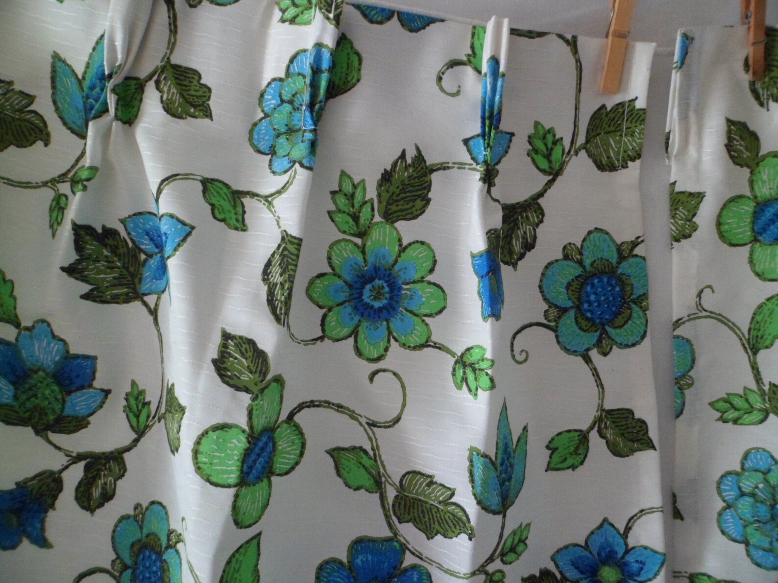 Vintage Mid Century Mod Fiberglass Curtains Drapes 2 | Etsy