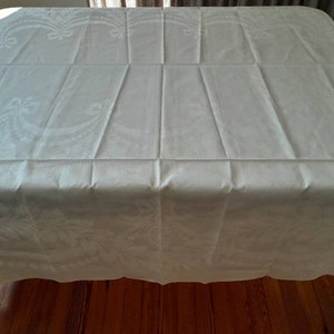 Antique Vintage 1920s Old Stock Cotton Damask Tablecloth 64 X 89 ...