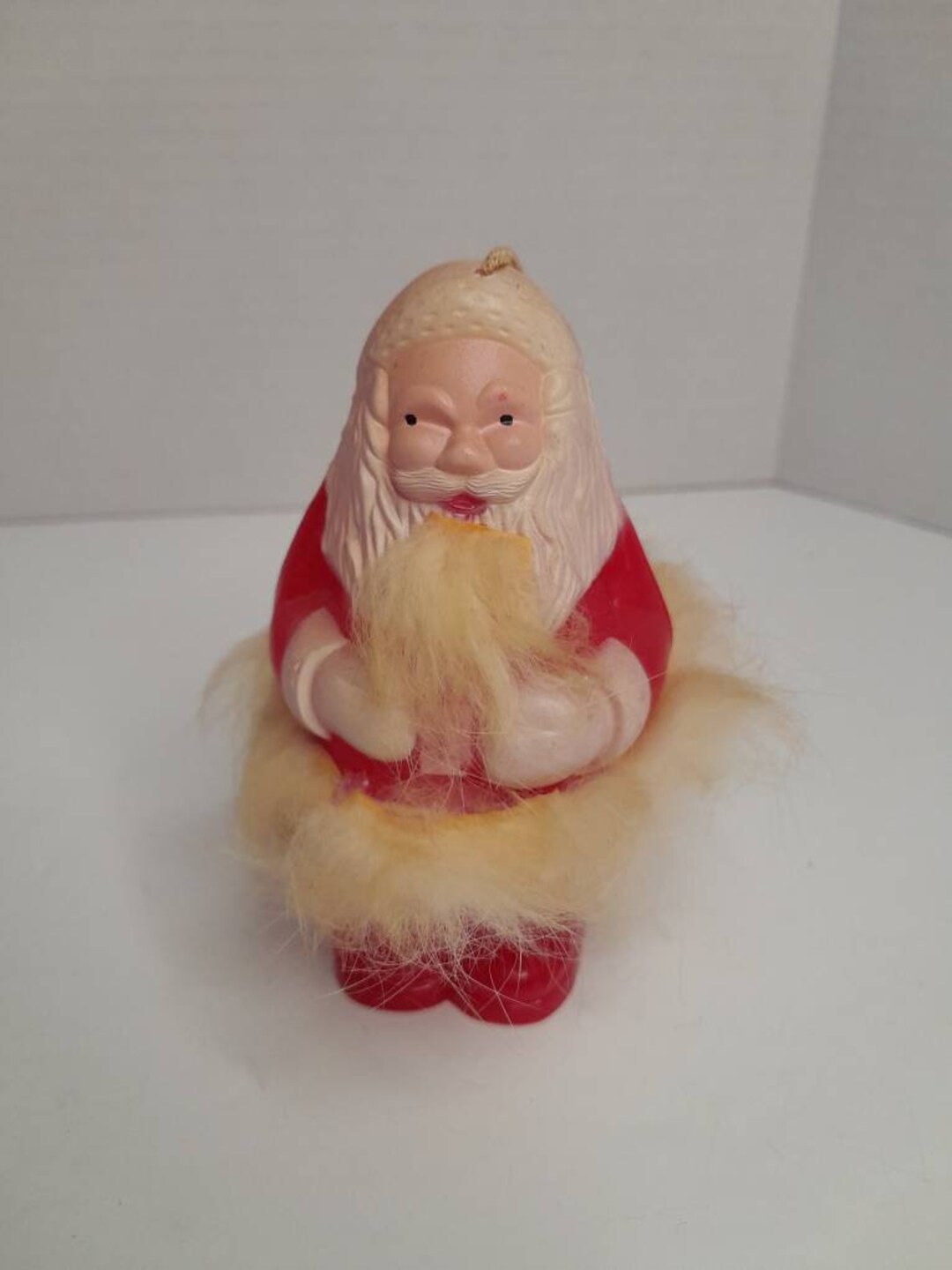 Vintage Christmas Plastic Santa Claus Rattle Toy Rabbit Fur Trim #1 - Etsy