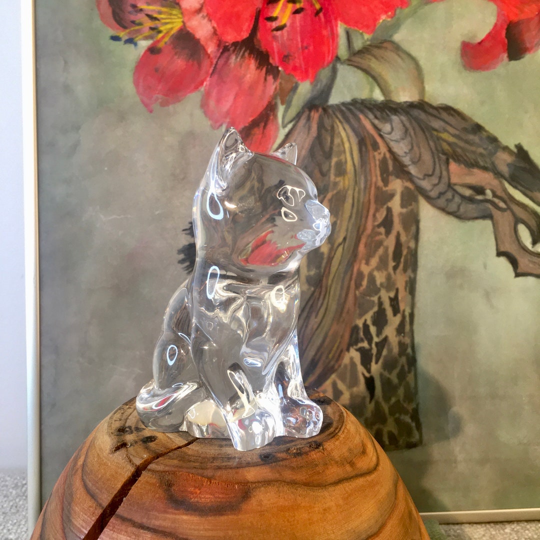 PRINCESS HOUSE CAT, Crystal Cat, Vintage Cat, Cat Paperweight, Made in ...