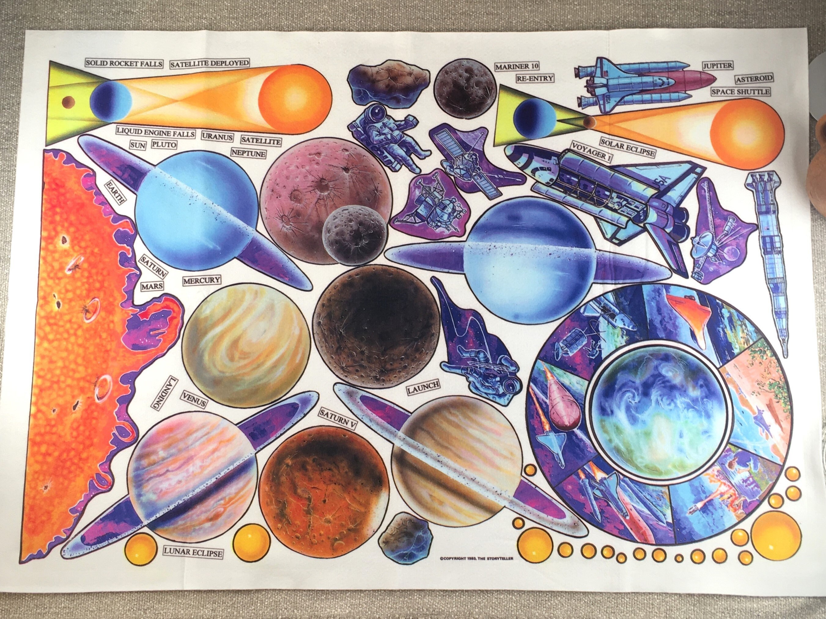 Vintage Solar System, Planets, Satellite, Space Shuttle, Solar Eclipse ...