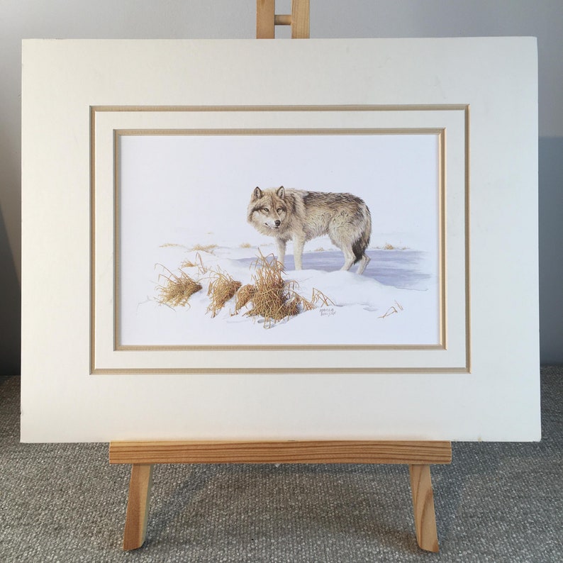 MARLA WILSON Signed Print, 'wolf,' 1986, Canadian Artist, Signed Art ...