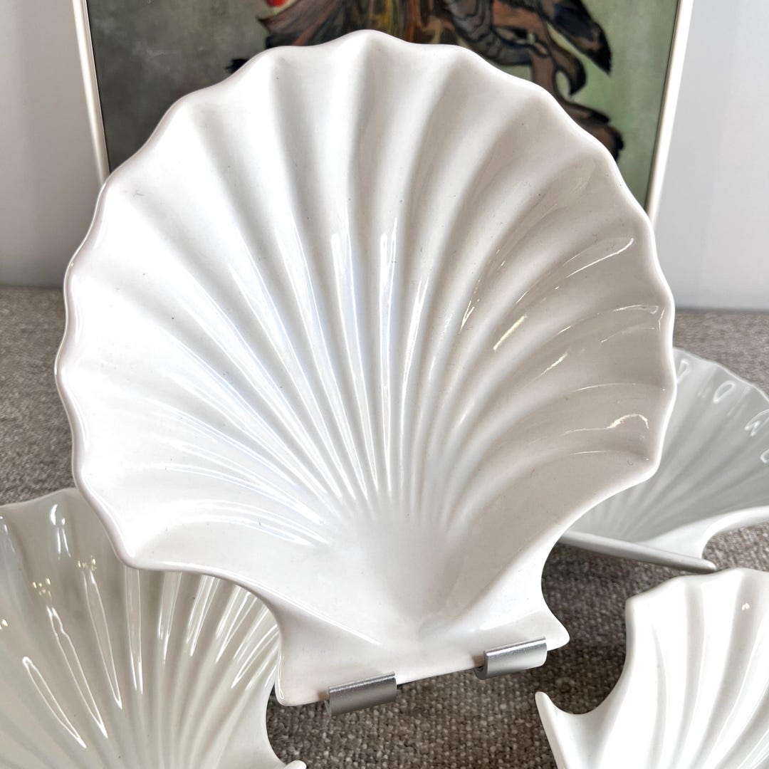 Scallop Shell Porcelain Serving Dishes, Set of 4, Vintage, 6 3/4 ...