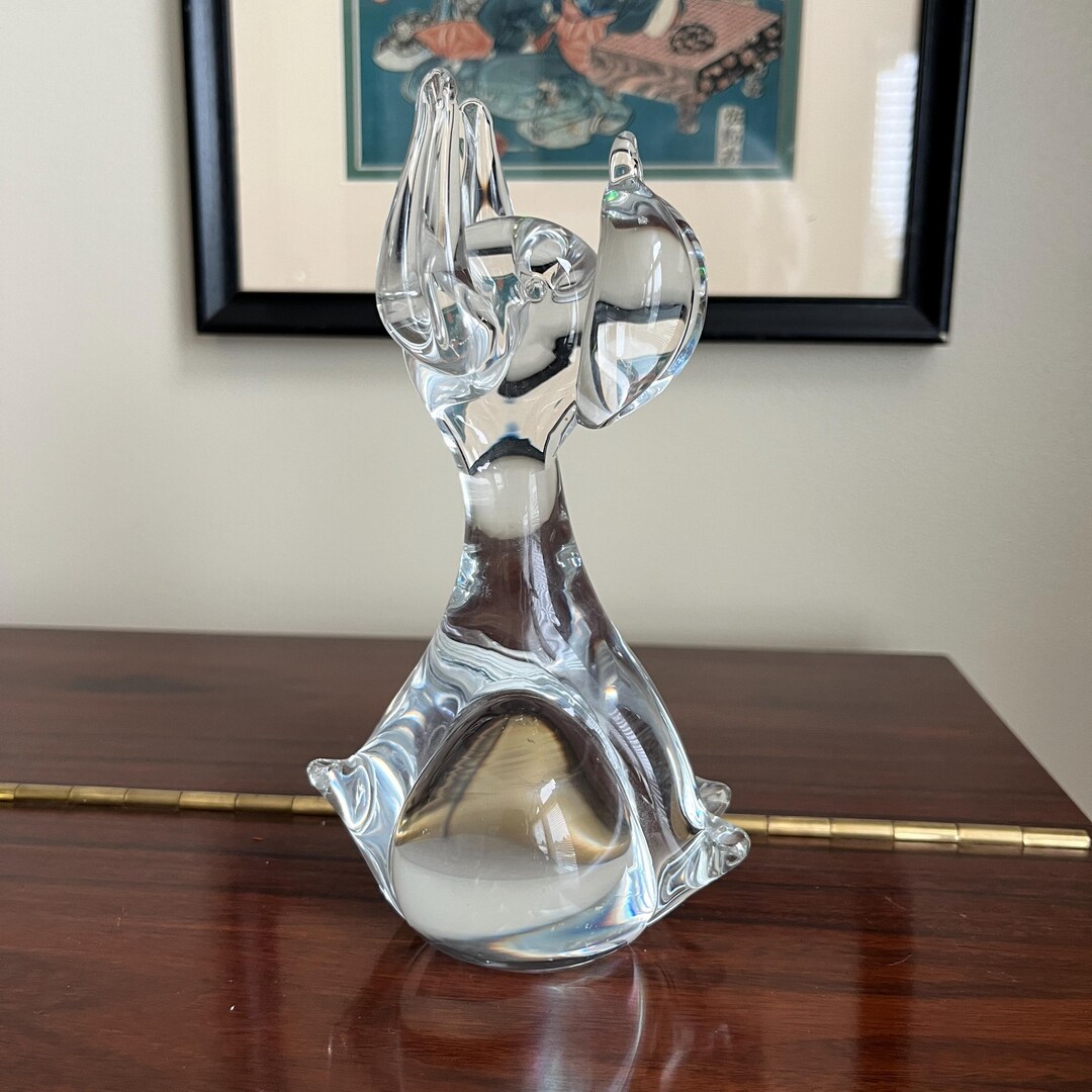 Vintage Crystal Great Dane Figurine, Enerya Glasbruk Glassworks, Made ...