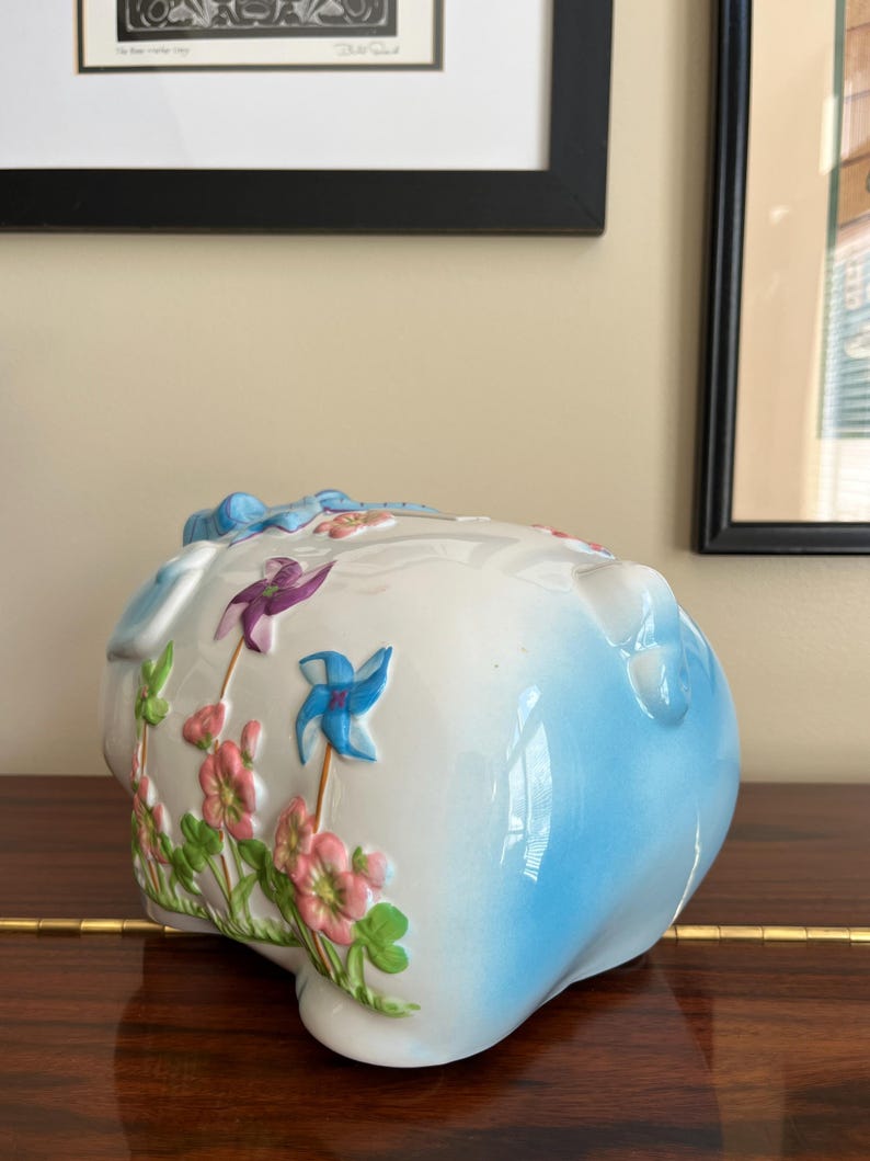 Piggy Bank, Vintage 1950s, Large, Whimsical Pig, 10" Long, Made in ...