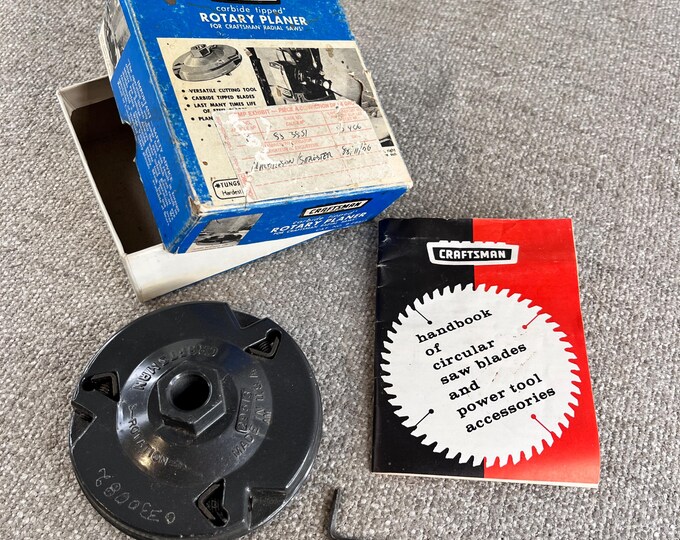 CRAFTSMAN ROTARY PLANER for Radial Arm Saw, 29513, Carbide, Vintage ...