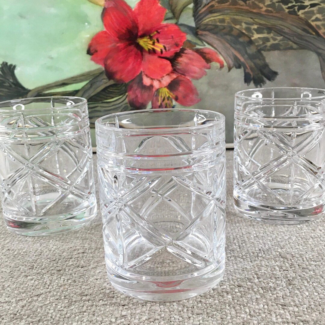 Set of 3 Vintage RALPH LAUREN BROGAN Drinking Glasses, Leaded Crystal ...
