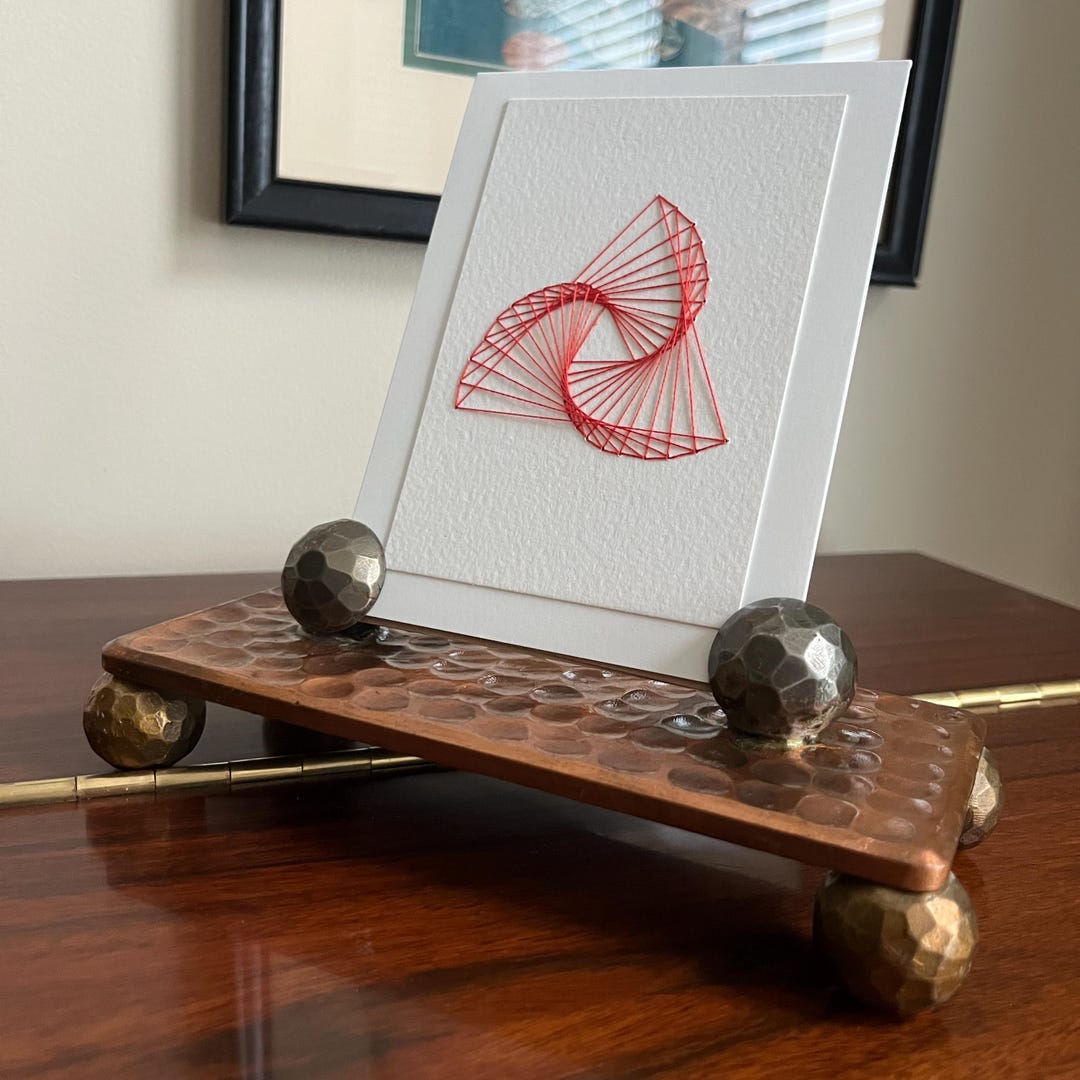 Copper and Brass Easel, Photo Stand, Hand Crafted, 3.4"x 7.5", Made in ...