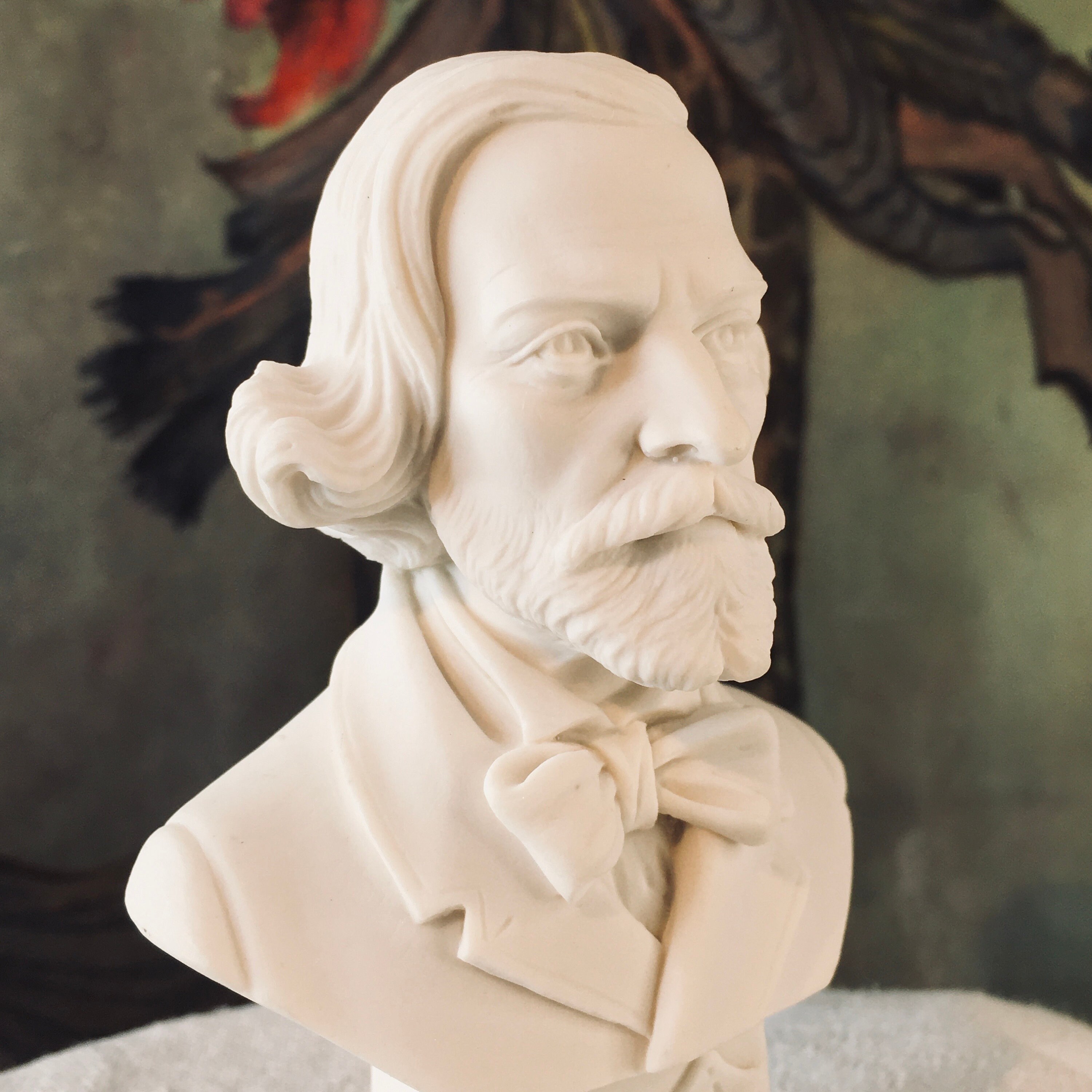 G. VERDI Statue, Signed by ARNALDO GIANNELLI, Made in Italy, Square ...