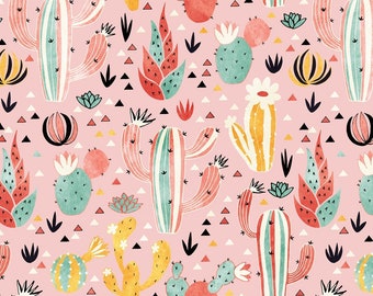 Cat-cus Cactus Fabric by the Yard Cat Cactus Fabric Cat - Etsy
