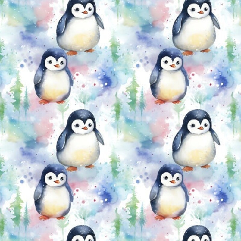 Penguin Fabric - Etsy