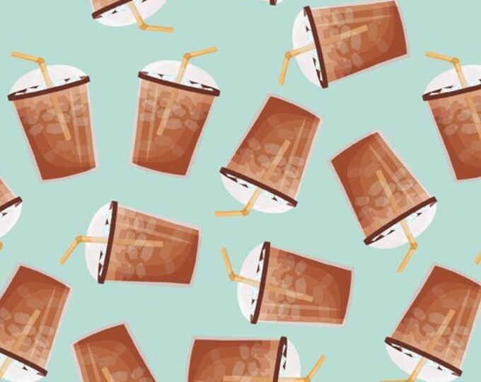 Coffee Fabric Iced Coffee Cute Summer Iced Coffee Pastel Drinks by ...