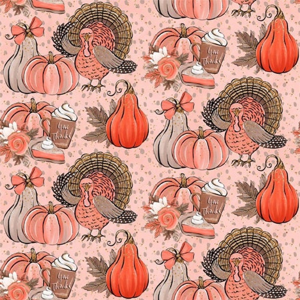 Thanksgiving Fabric - Etsy