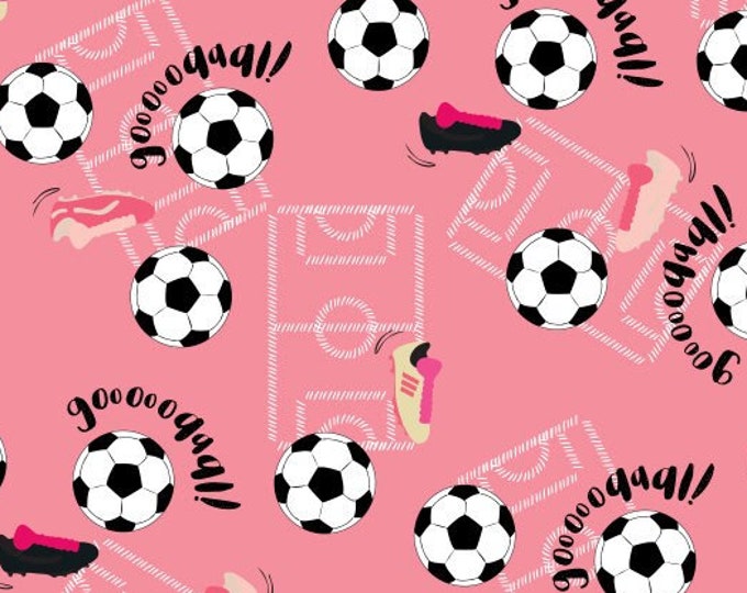 Pink Soccer Fabric - Soccer Football Fabric Pink Girls Sports Fabric by ...