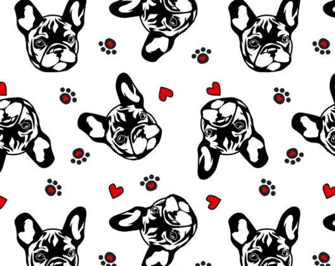 French Bulldog Fabric French Bulldogs in Mint Dog Lovers Frenchie ...