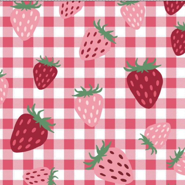 Strawberry Fabric - Etsy