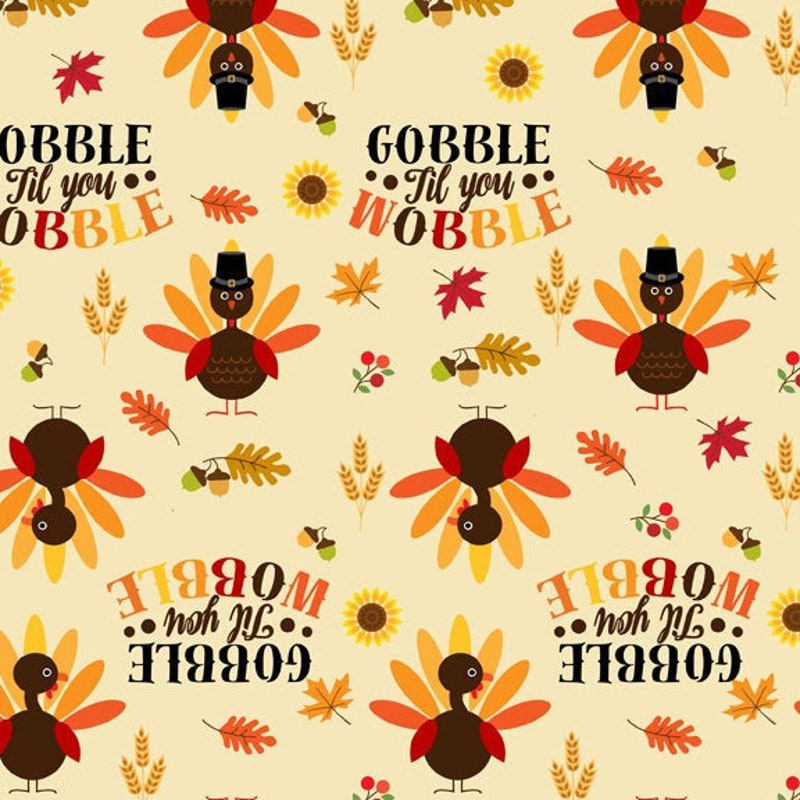Thanksgiving Fabric - Etsy