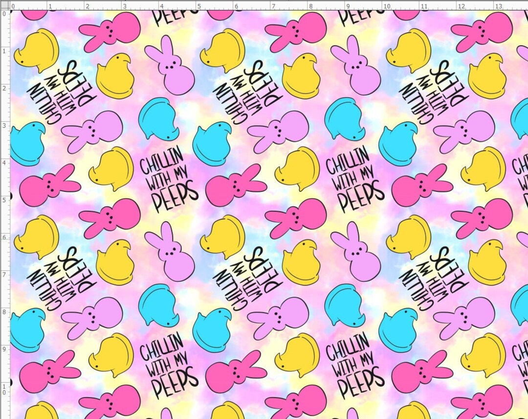 ET94 - Easter Peeps Bunny Marshmallows Fabric, Chillin With My Peeps ...