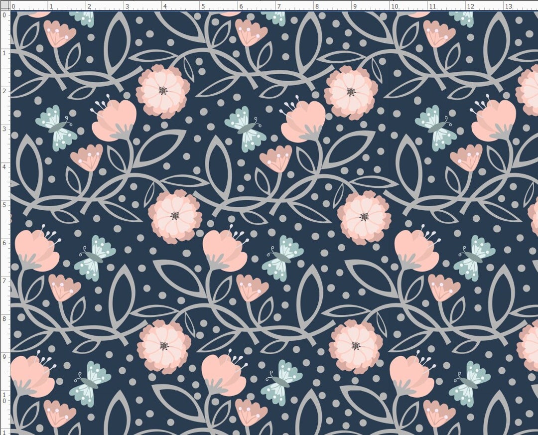 Pink Flower Fabric, Pink Flower Bouquet Fabric, Pink Floral Fabric ...