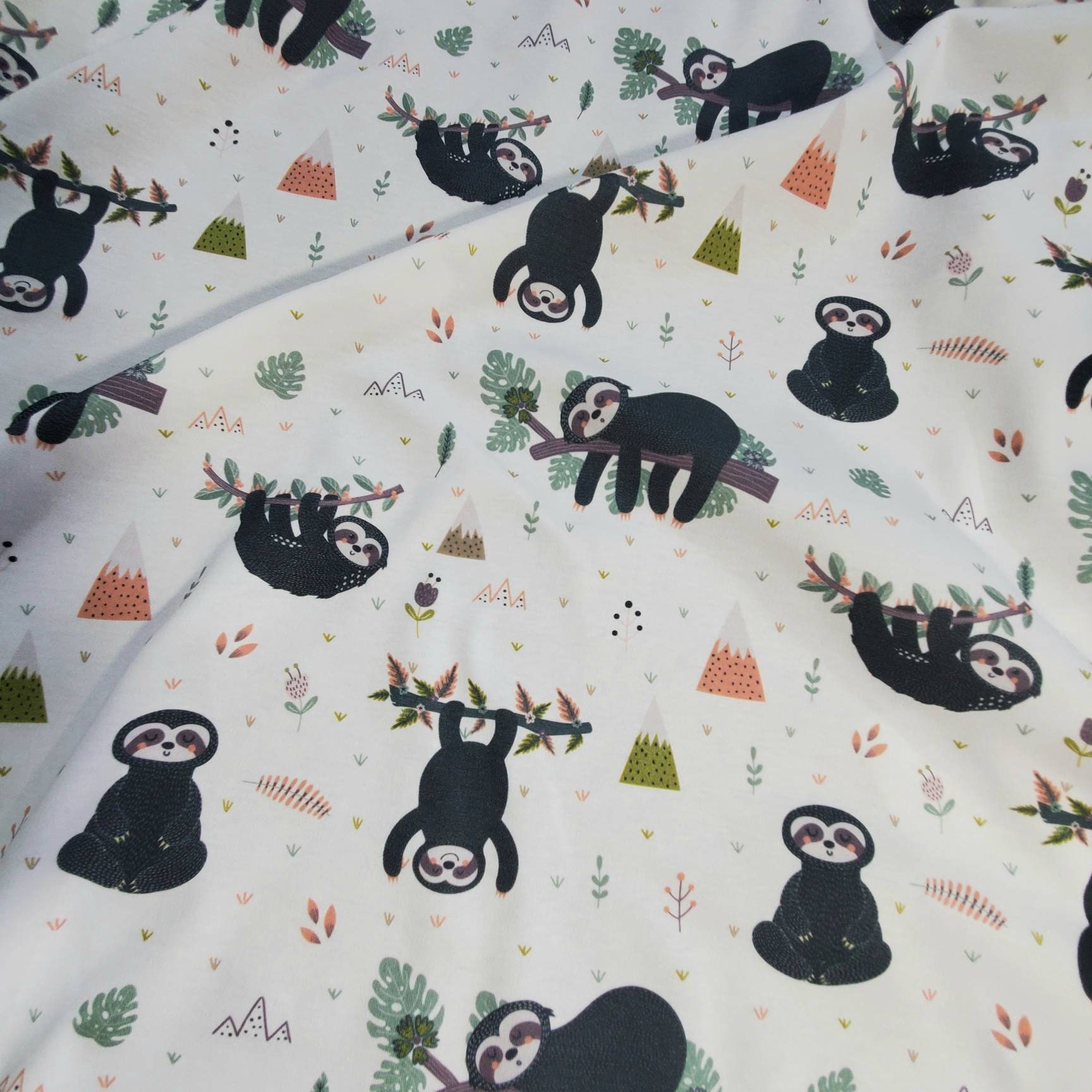 Sloth Fabric by the Yard. Sloth Wild Animal Jungle Pattern - Etsy