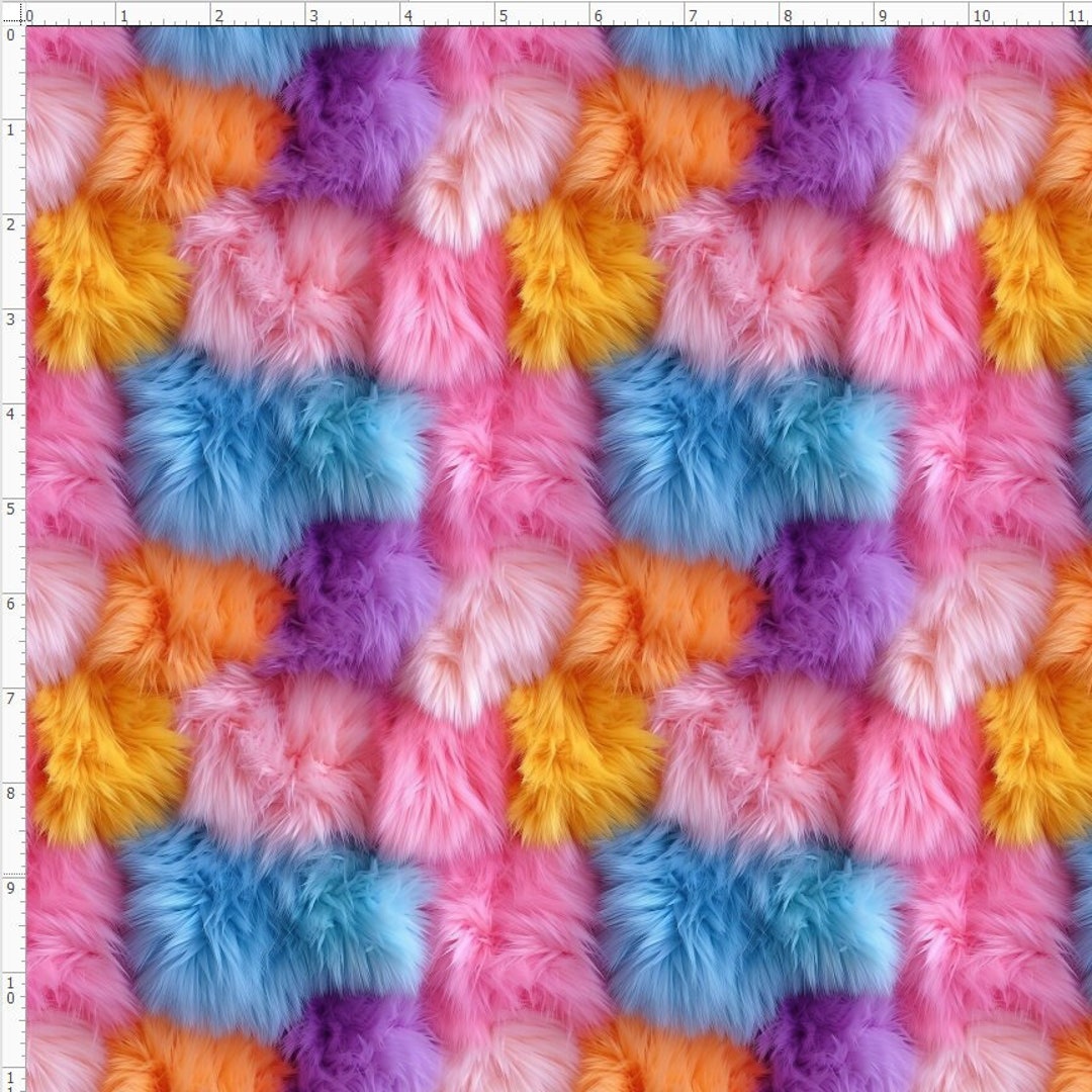 FUR1 - Colorful Pastel Fur, Pastel Flurry Fur, Custom Printed Fabric by ...