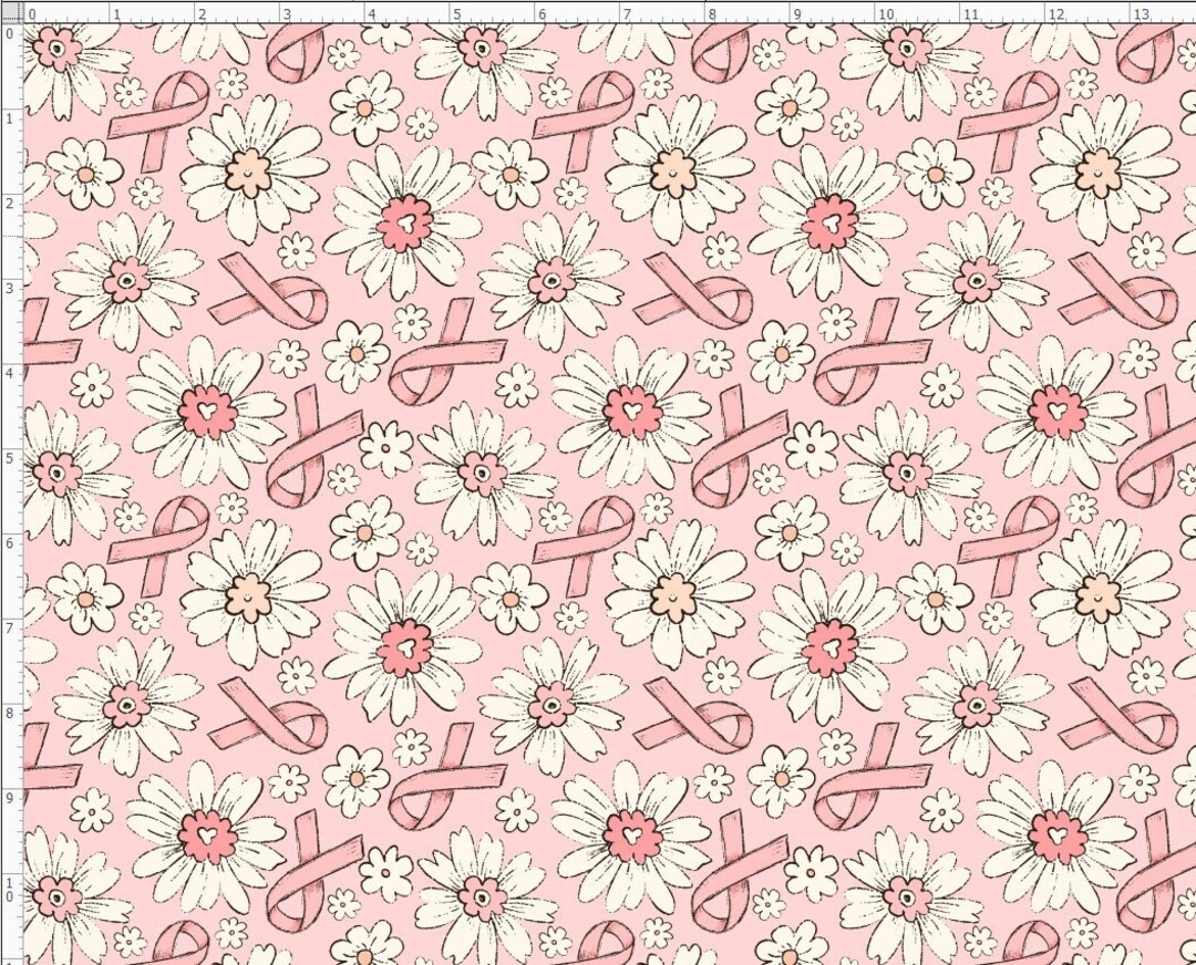 Breast Cancer Awareness Fabric, Breast Cancer Pink Flower Daisy Fabric ...