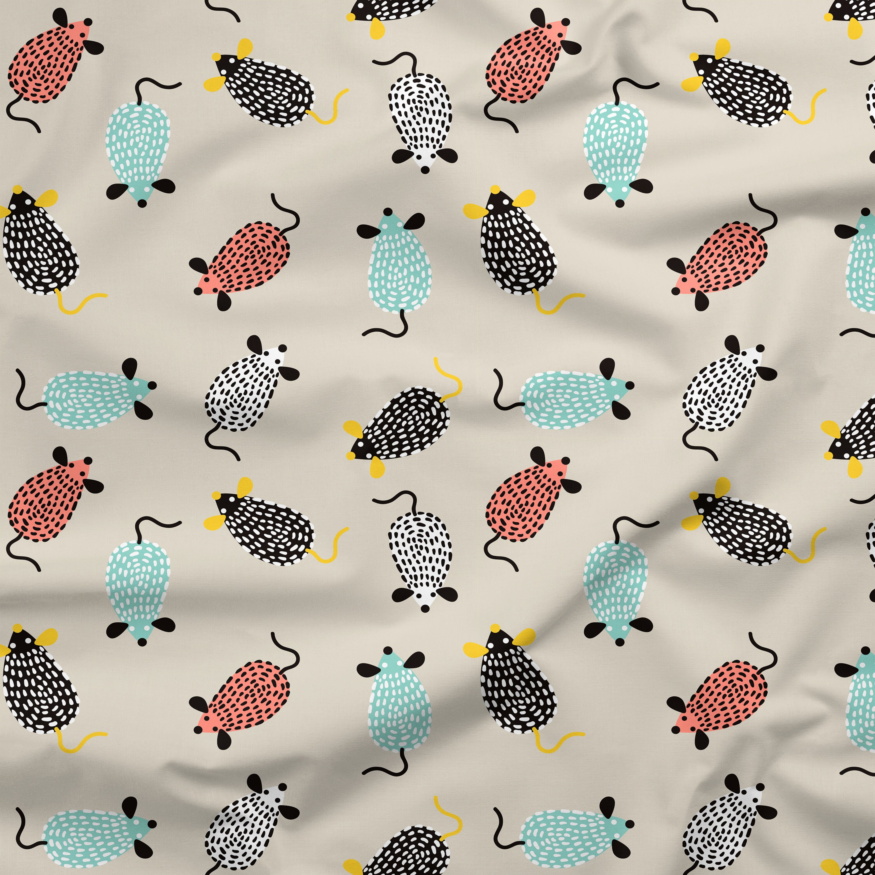 Little Mouse Fabric Mouse Fabric custom Printed Fabric | Etsy