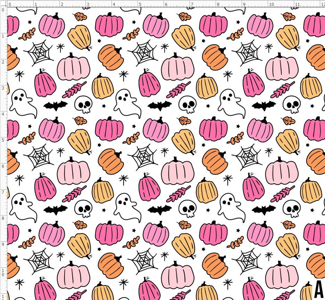 Pink Halloween Fabric by the Yard, Halloween Fabric, Pink Pumpkin, Cute ...