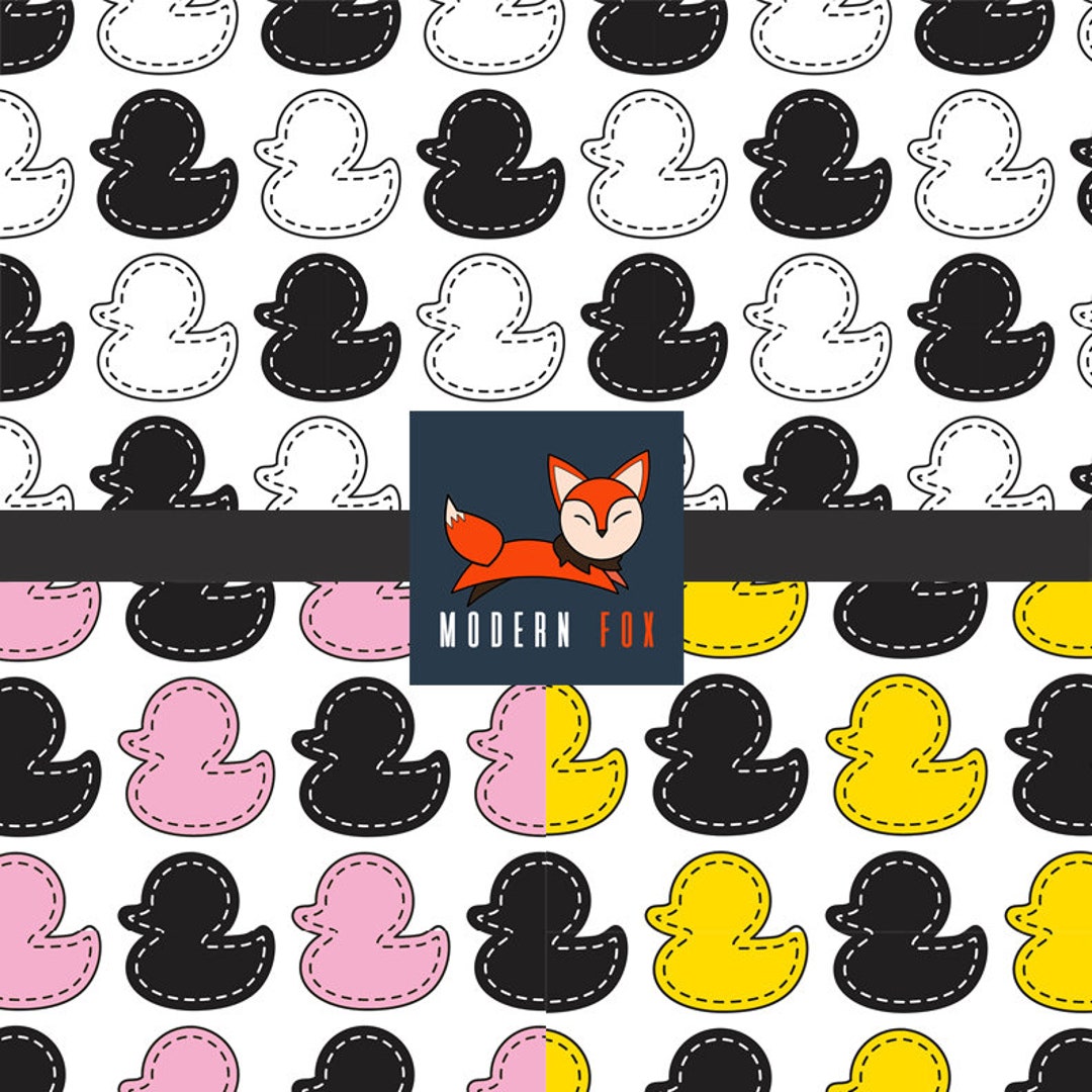 DKY8 - Rubber Ducky Fabric by the Yard, Yellow Duck Fabric, Pink Rubber ...