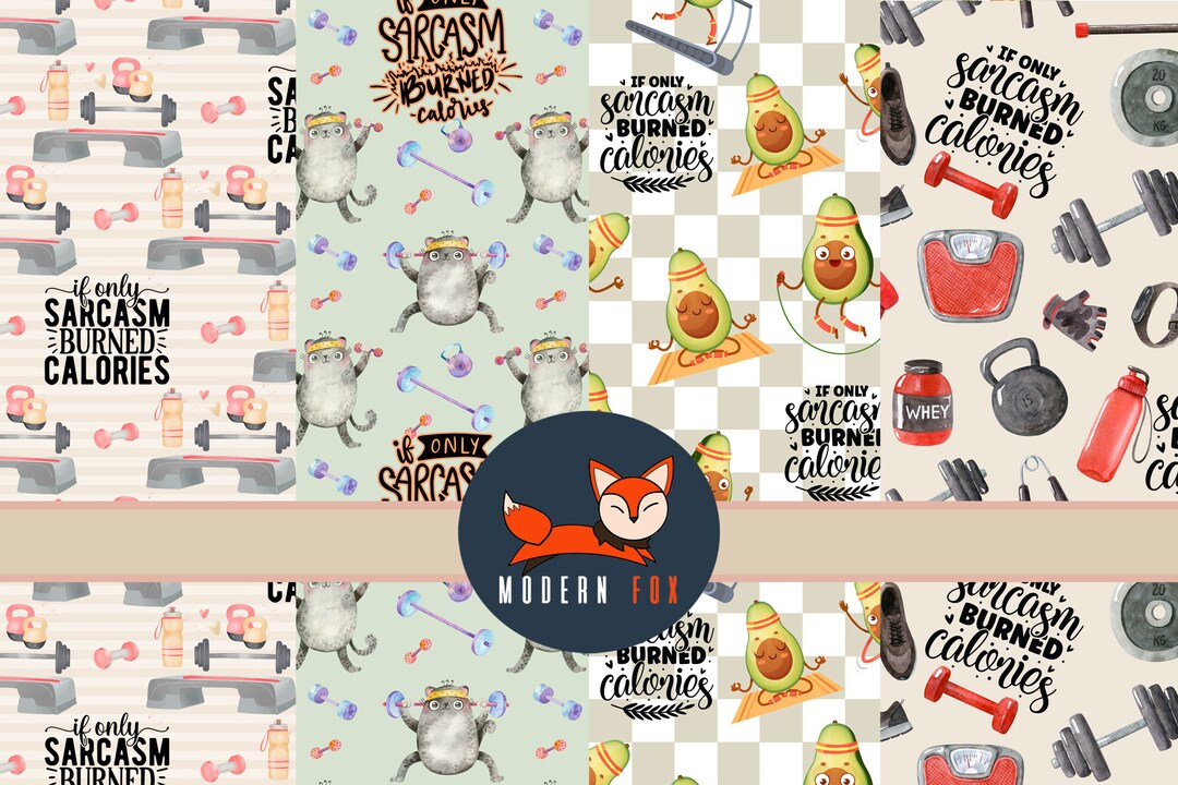 If Only Sarcasm Burned Calories Fabric by the Yard, Gym, Exercise ...