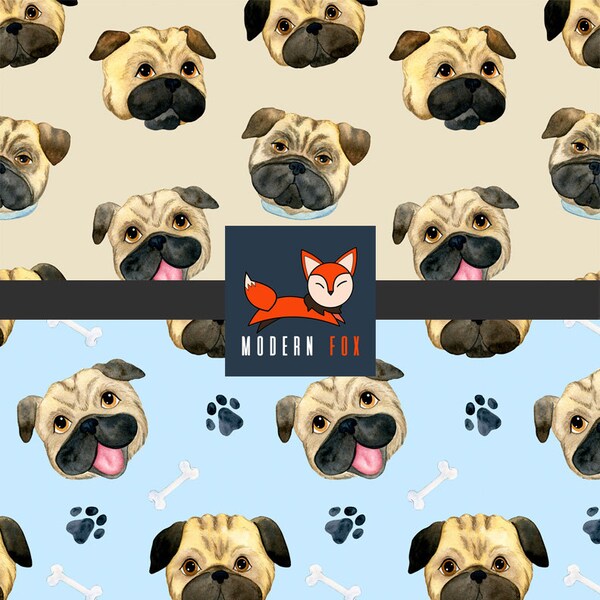 Pug Fabric - Etsy