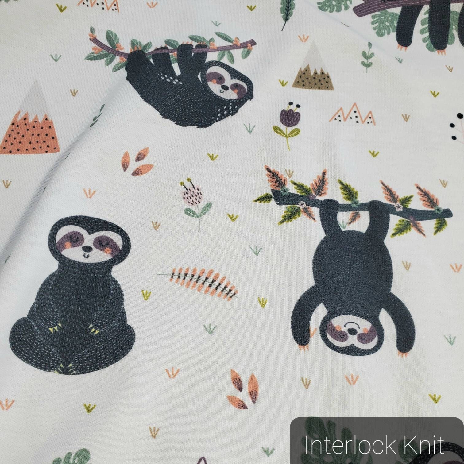 Sloth Fabric by the Yard. Sloth Wild Animal Jungle Pattern - Etsy