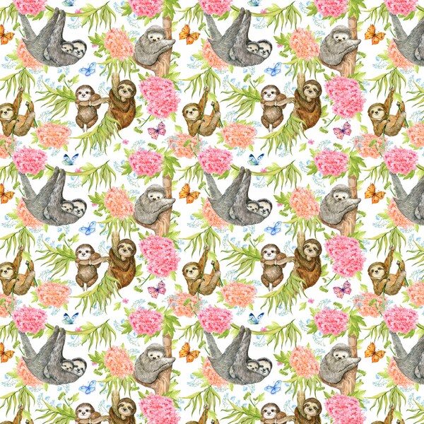 Sloth Fabric - Etsy