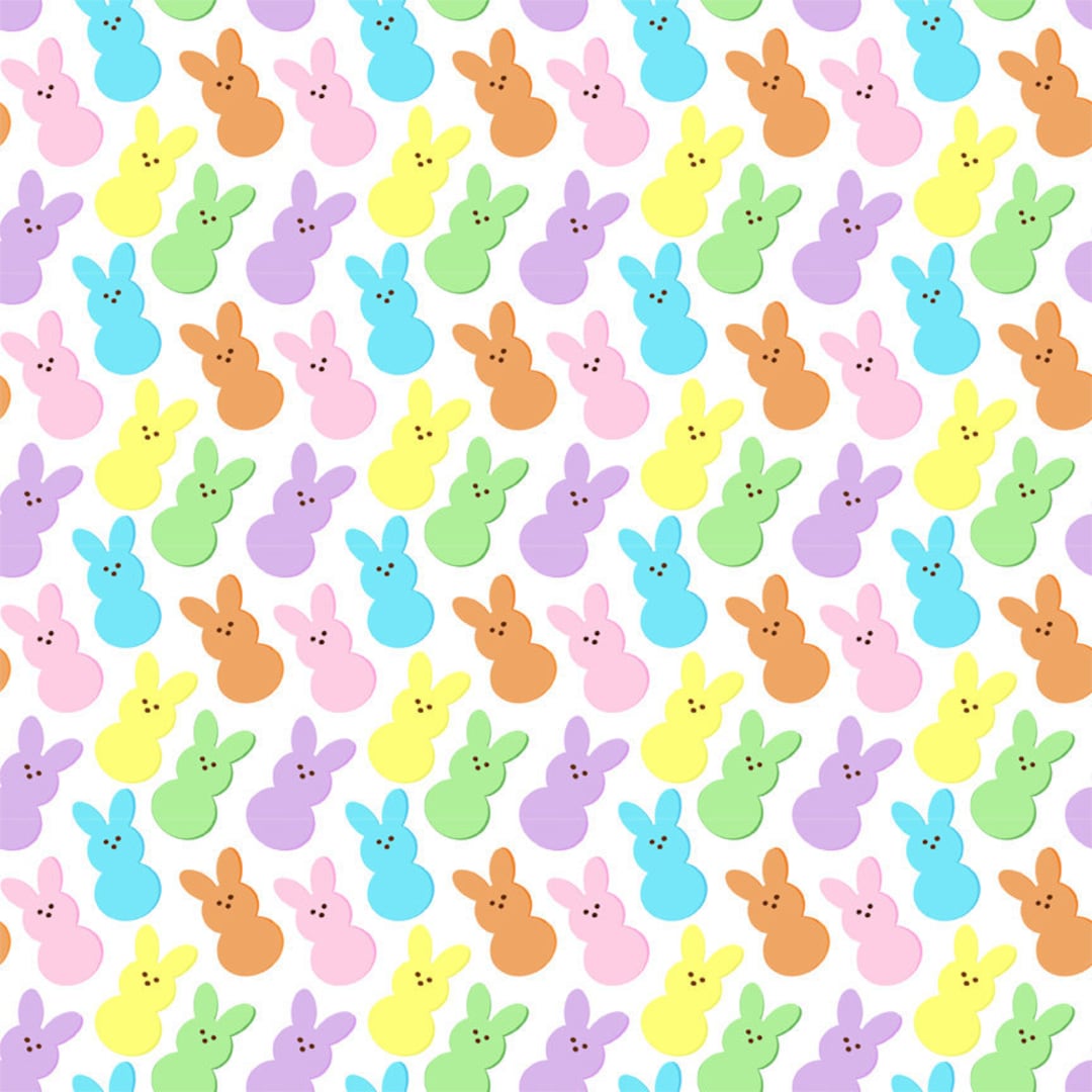 ET44 - Easter Peeps Bunny Marshmallows Fabric, Easter Bunnies Fabric ...
