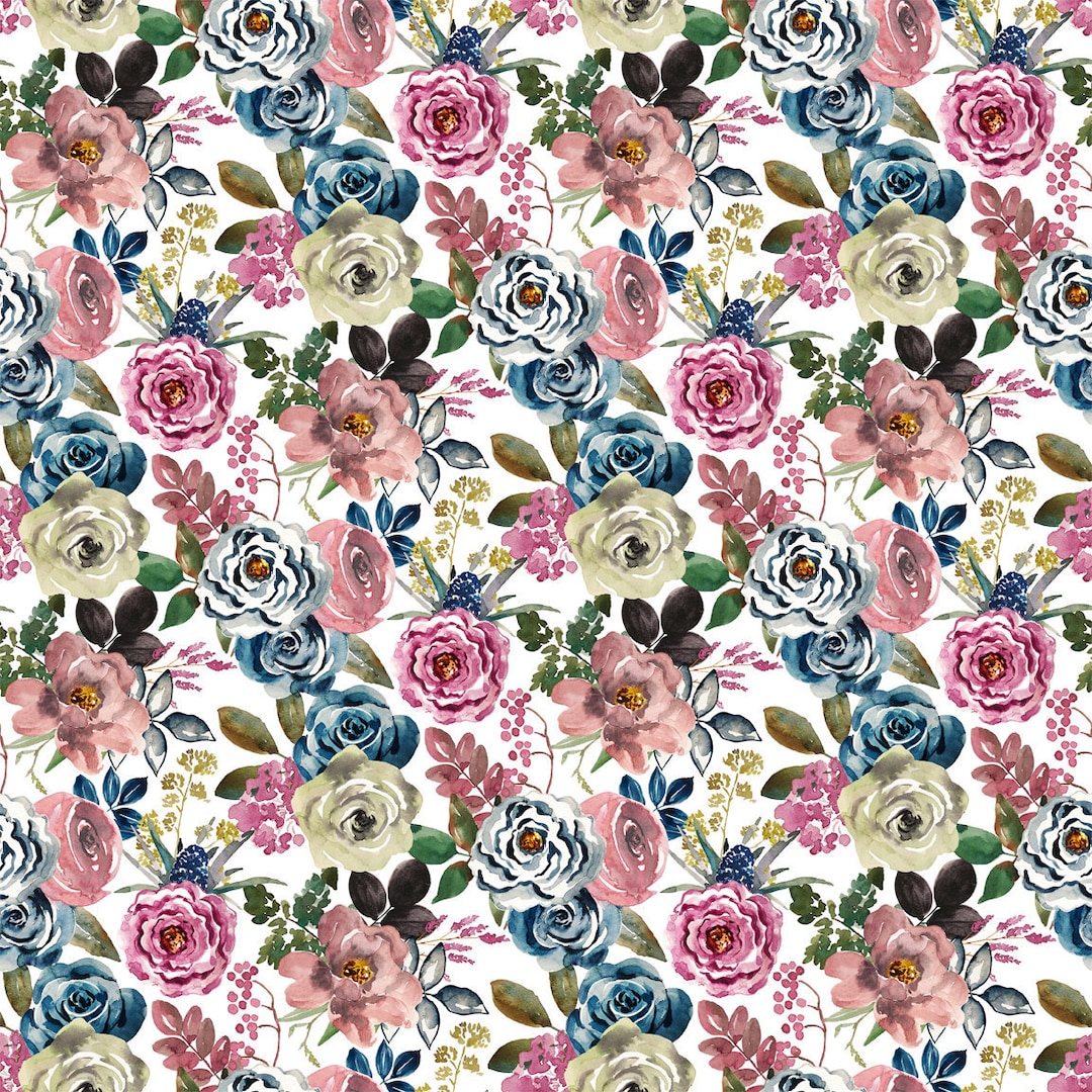Floral Pattern Fabric, Flower Pattern Fabric, Spring Flower Fabric ...