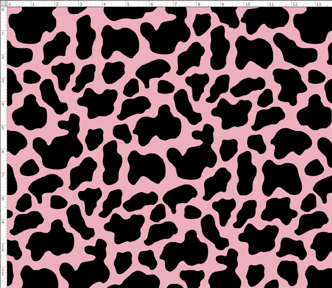 Pink Cow Printed Fabric - Pink and Black Cow Fabric, Cattle Print ...