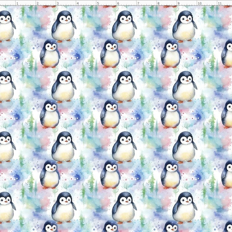 Penguin Fabric - Etsy