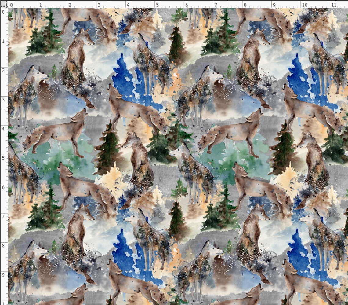Wolves Fabric by the Yard Wolf Fabric Wildlife Fabric - Etsy
