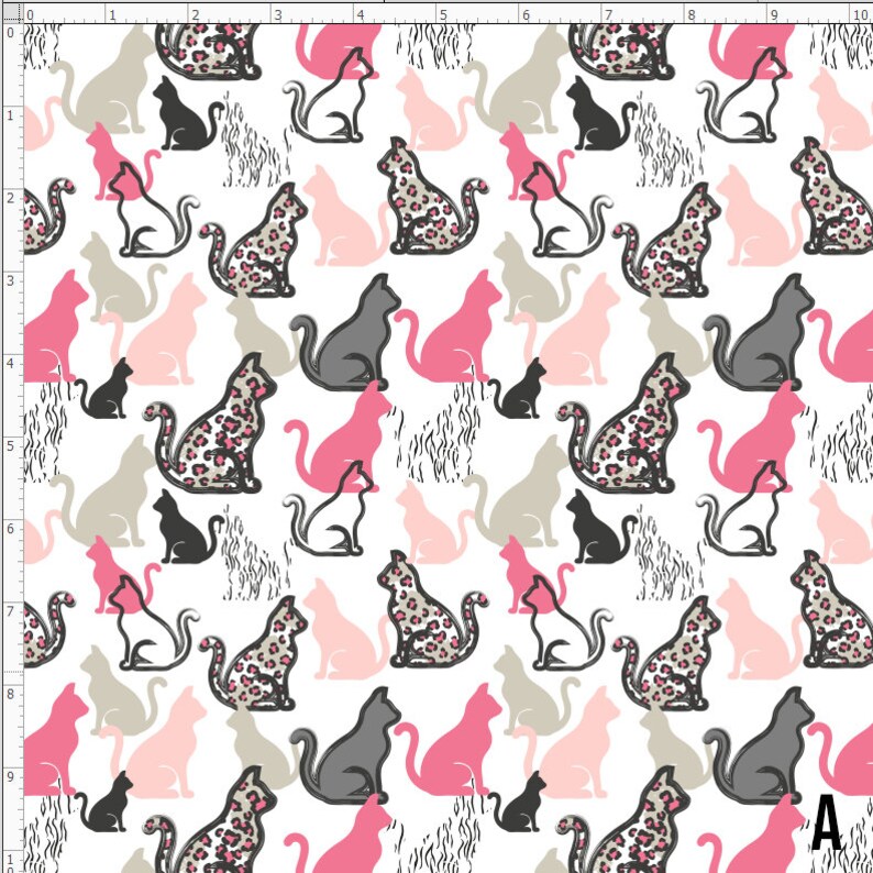 Cute Cat Fabric by the Yard Cat Fabric Kitten Fabric Custom - Etsy