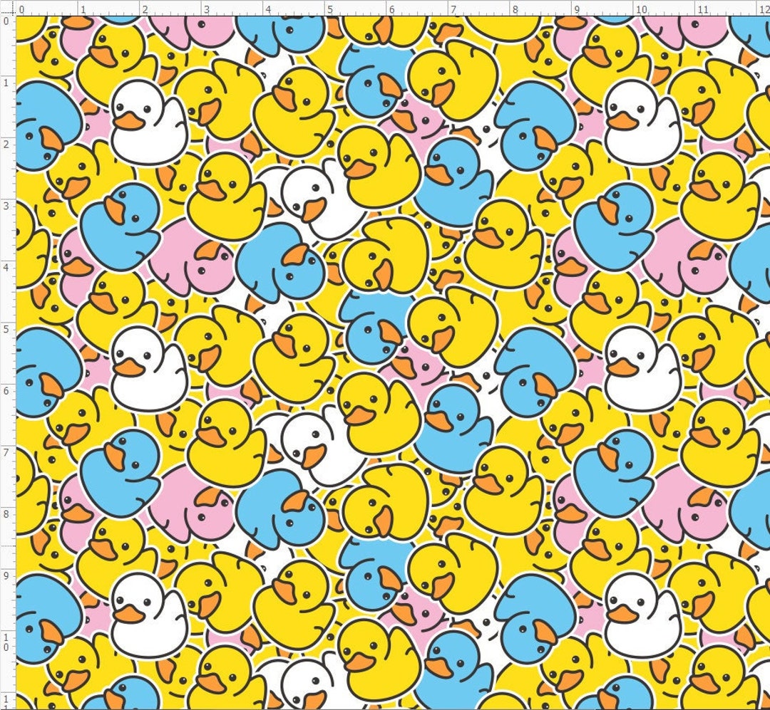 Pink Rubber Ducky Fabric by the Yard, Yellow Duck Fabric, Bubble Bath ...