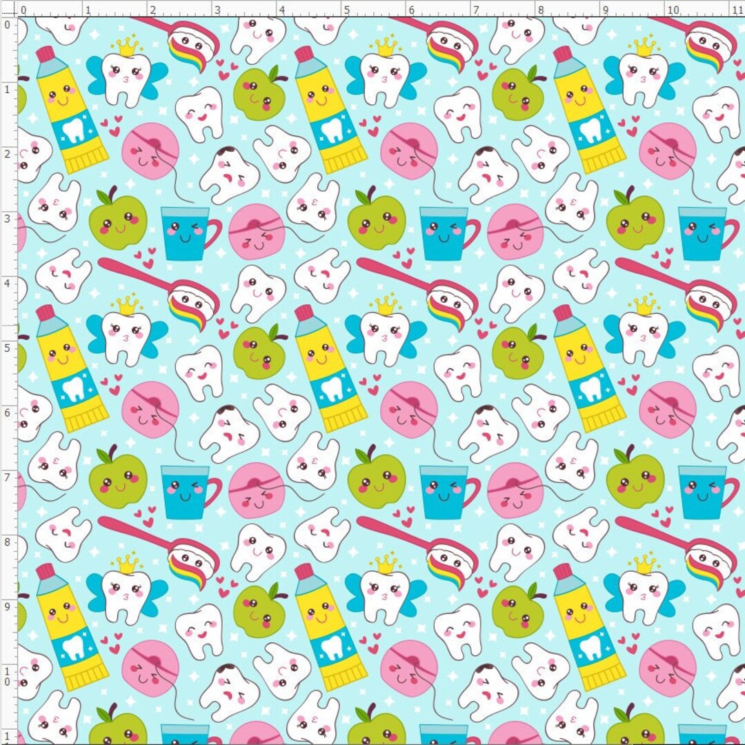 MED29 - Cute Dental Fabric, Health Care Fabric, Health Fabric ...