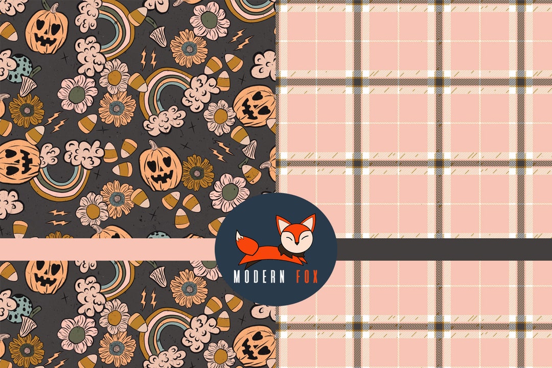 Halloween Rainbow Fabric by the Yard, Cute Ghost Fabric, Cute Halloween ...