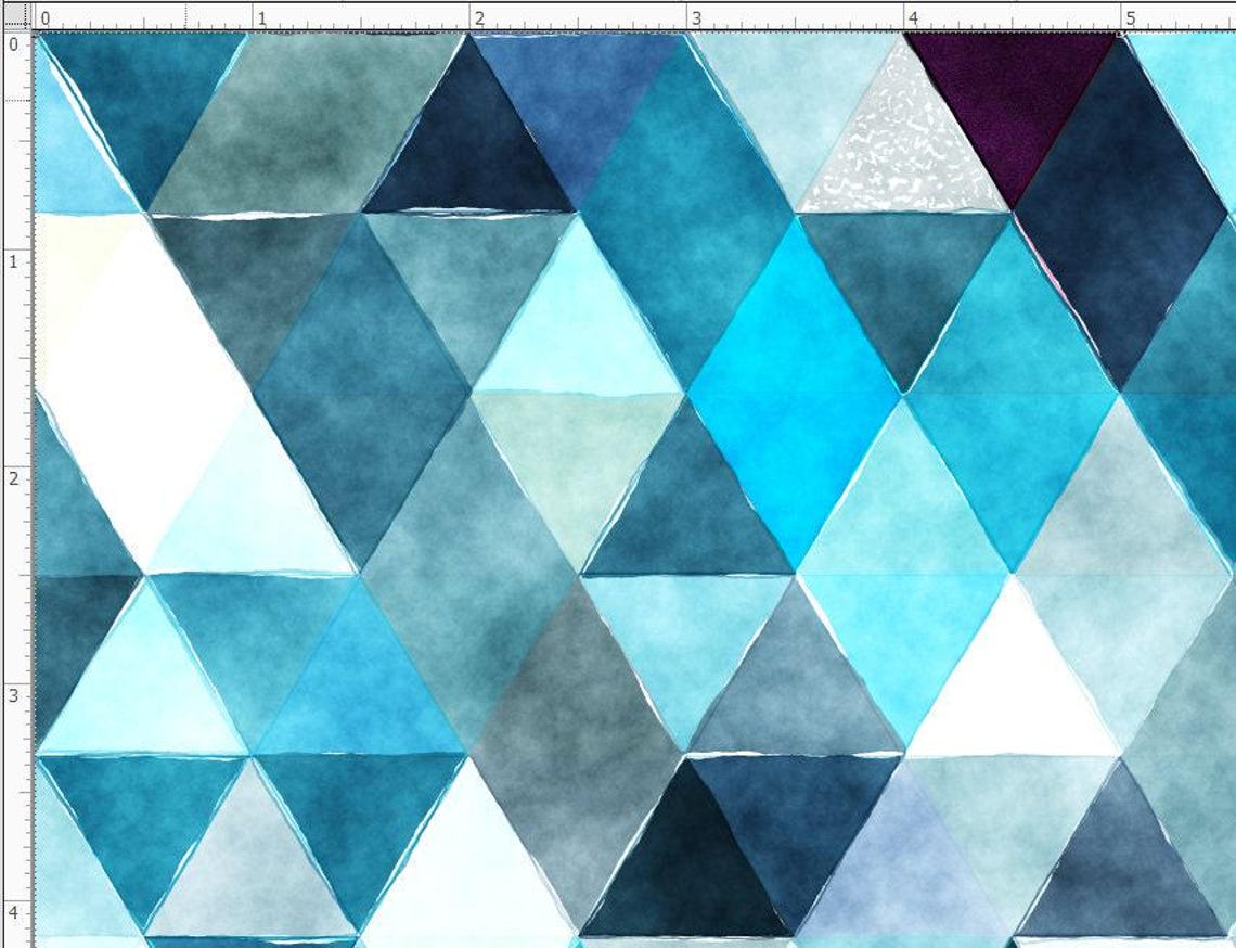 Triangles Geometric Fabric, Watercolor Fabric, Watercolor Triangle ...