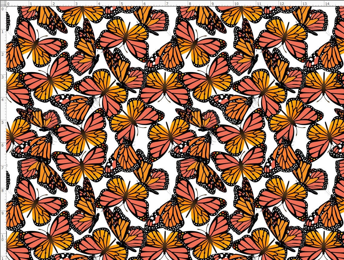 Monarch Butterfly Fabric Spring Flower Fabric Butterfly - Etsy