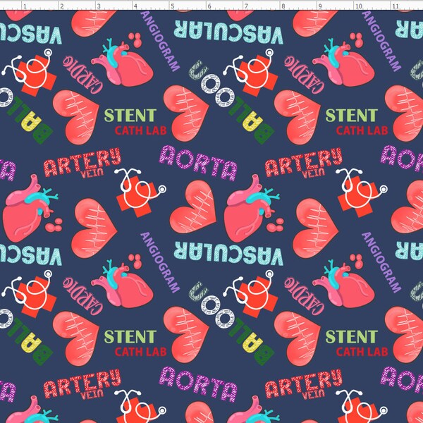 Hearts Fabric - Etsy