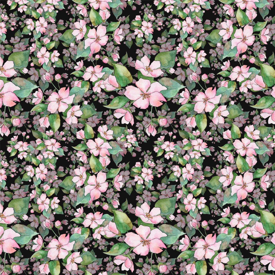 Cherry Blossom Pattern Fabric, Sakura Pattern Fabric, Pink Flower ...