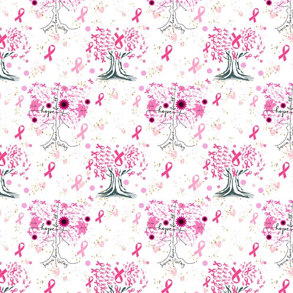 Breast Cancer Awareness Fabric Breast Cancer Fabric by the | Etsy