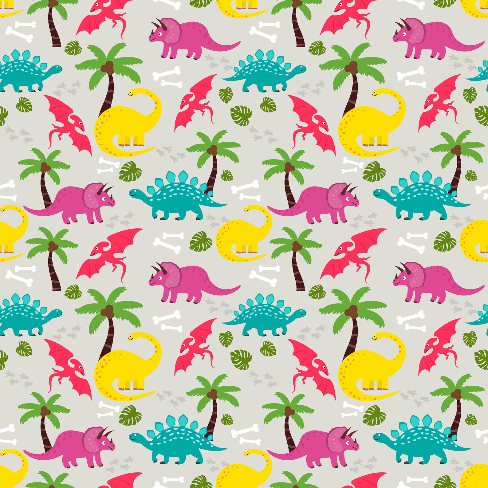 Pink Dinosaur Dino Dinosaurs Pattern Dino Fabric Custom - Etsy