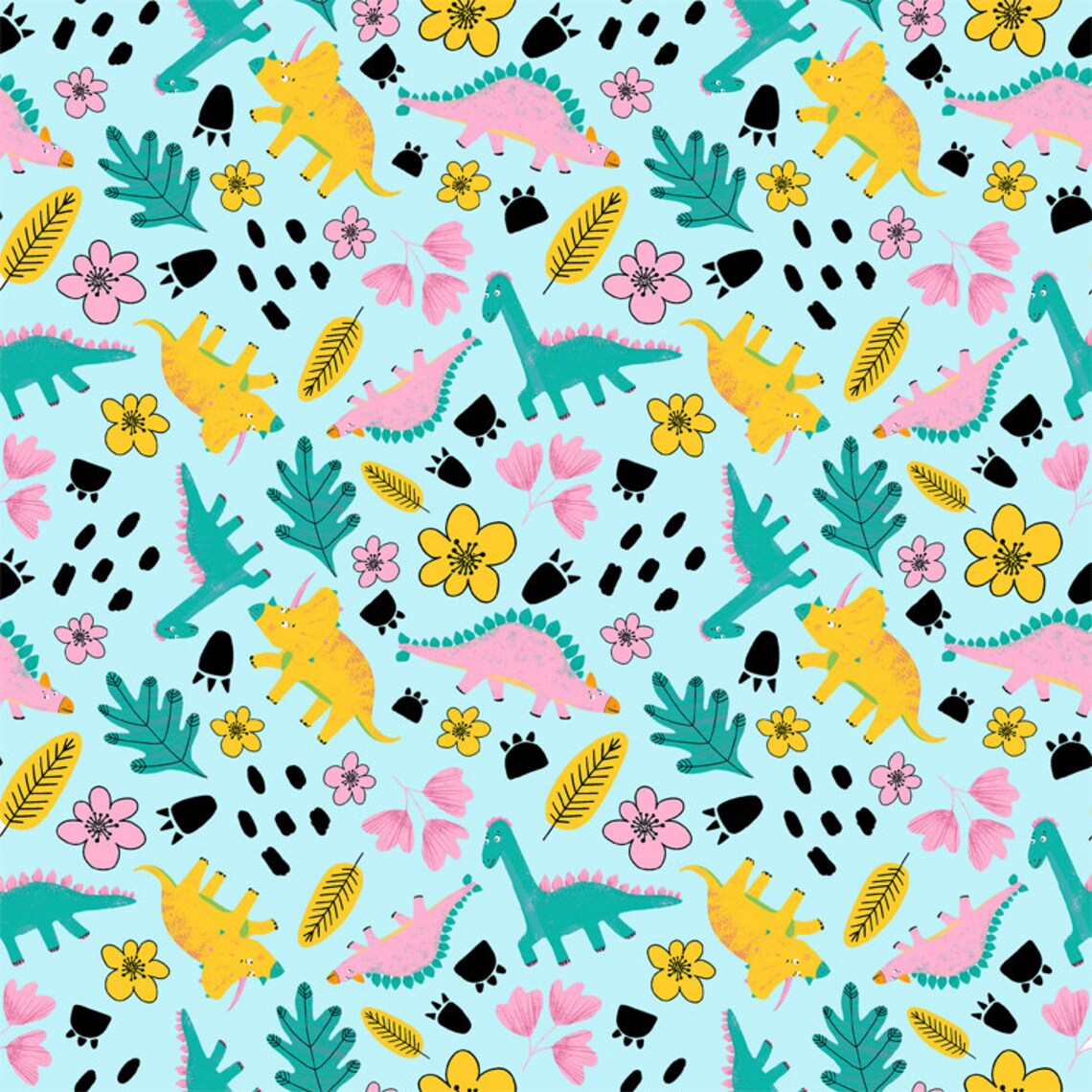 Pink Dinosaur Dino Dinosaurs Pattern Dino Fabric Custom - Etsy