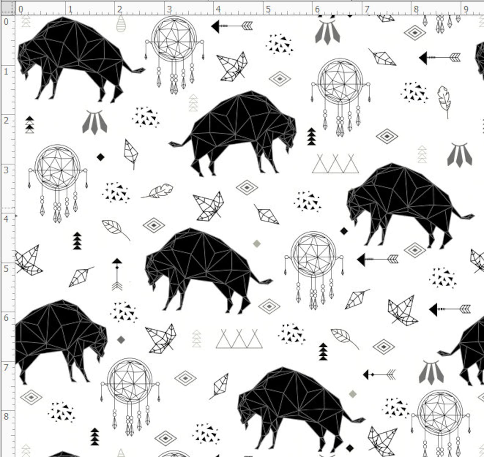 Buffalo Fabric Bison Fabric Custom Print Fabric Fabric by | Etsy